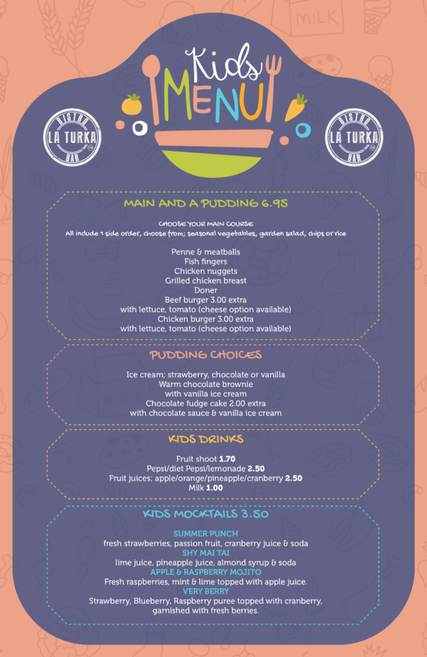 Kids Menu – LA TURKA BISTRO